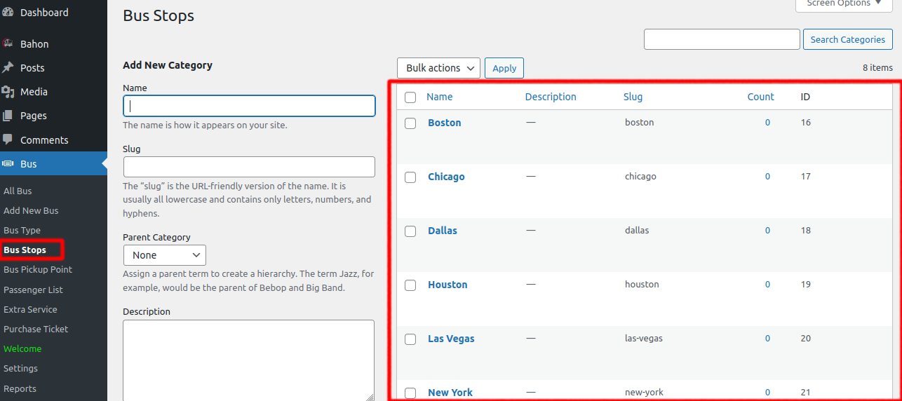 How to Create Bus Stops/Boarding Points? - Documentation - Bus Ticket ...