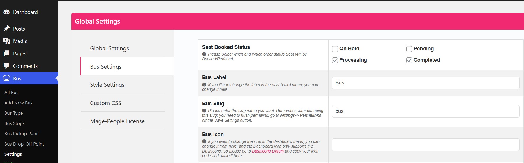 How to Change the Bus Label in Dashboard? - Documentation - Bus Ticket ...