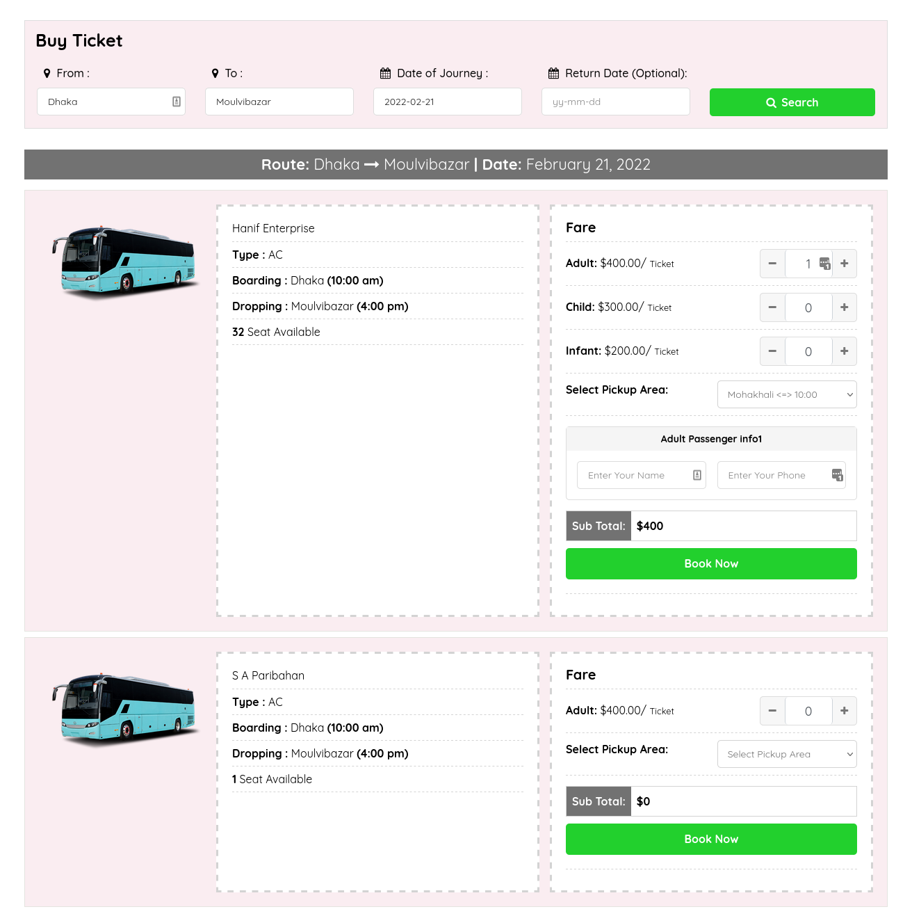 Bus Search Form Shortcode - Documentation - Multipurpose Ticket Booking ...