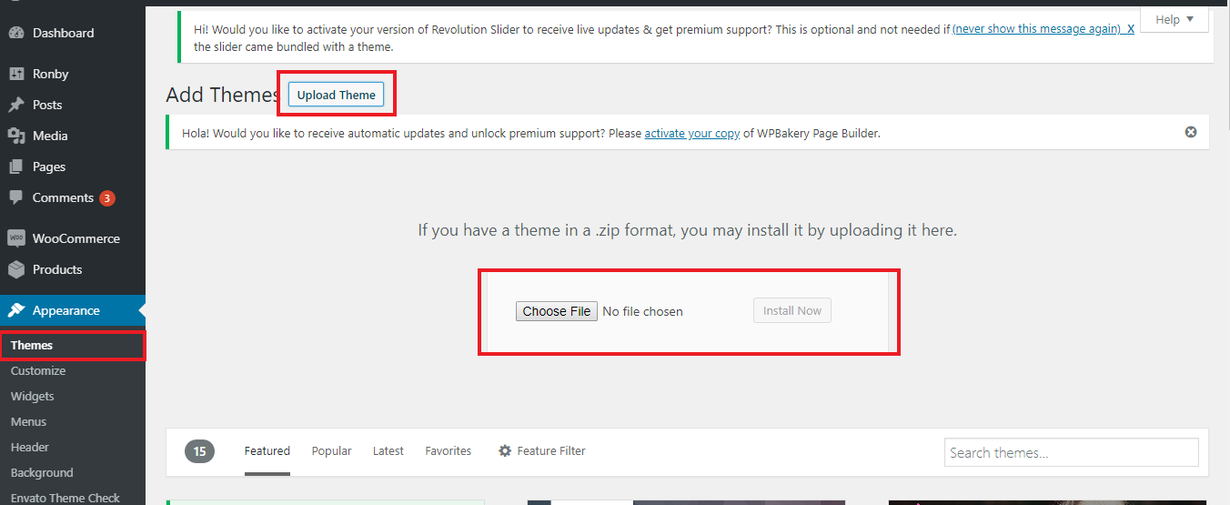 Theme Installation - Documentation - Vaincode Event Management WordPress Theme