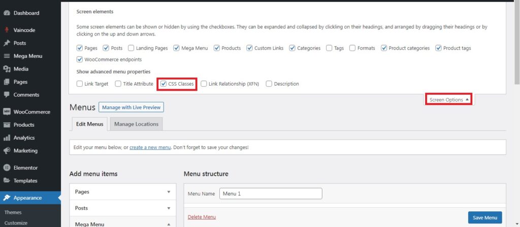 How to Create Mega Menu - Documentation - Vaincode Event Management WordPress Theme