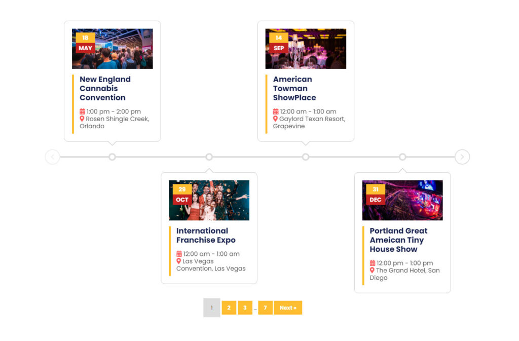 Events - Horizontal Timeline Style Shortcode - Documentation - WooCommerce Event Manager