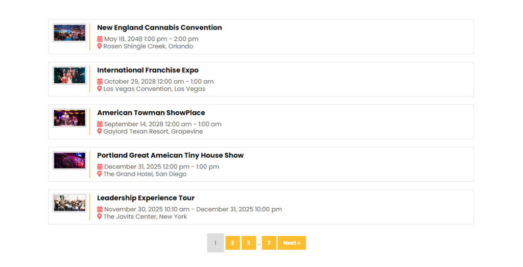 Events - Native Style Shortcode - Documentation - WooCommerce Event Manager