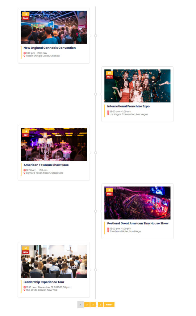 Events - Vertical Timeline Style Shortcode - Documentation - WooCommerce Event Manager